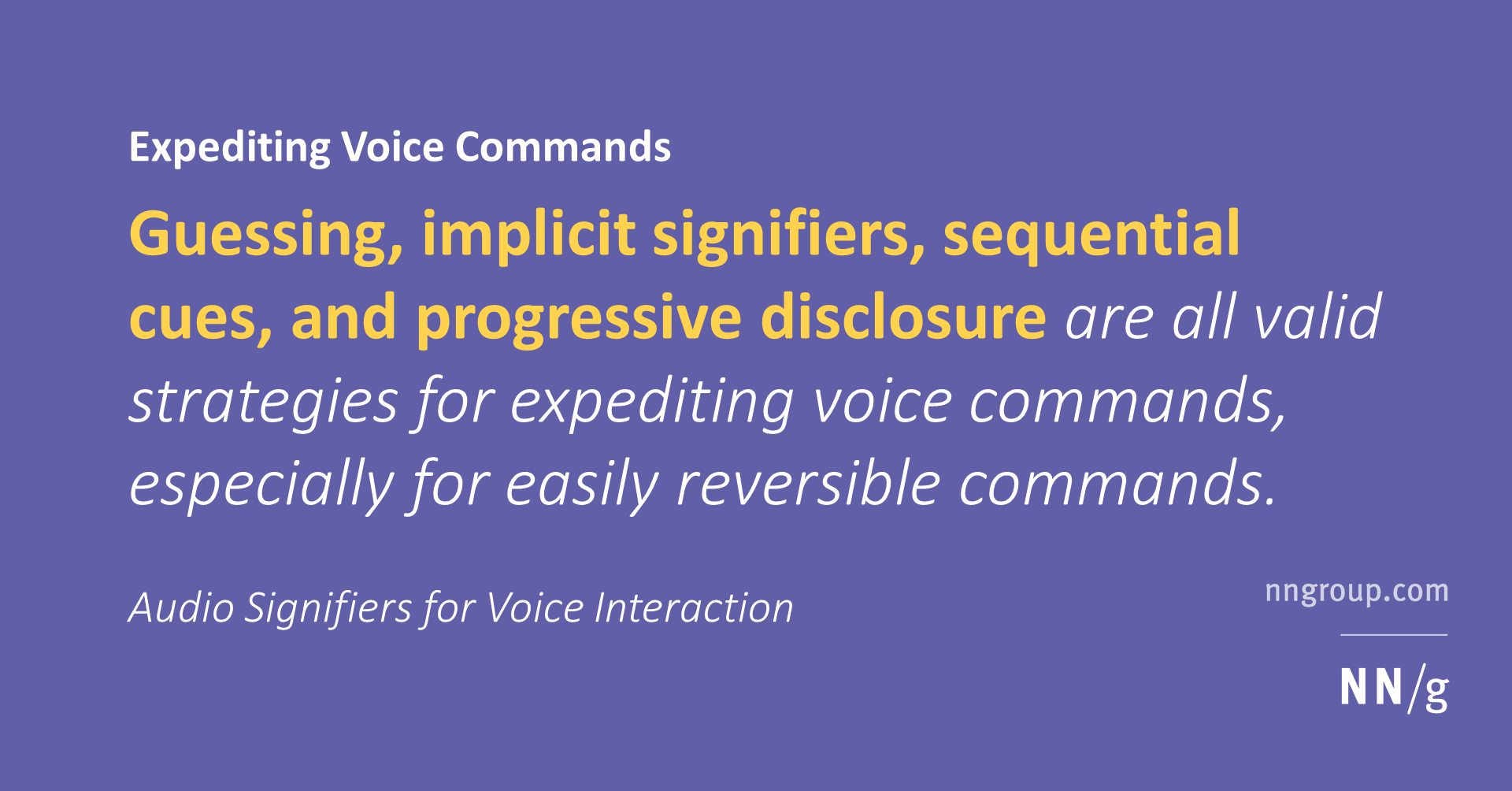 Audio Signifiers for Voice Interaction - NN/G