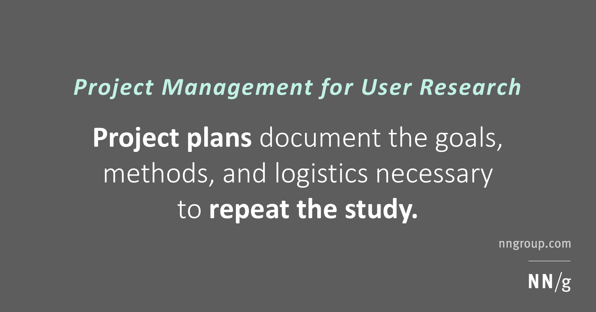 Project Management for User Research: The Plan