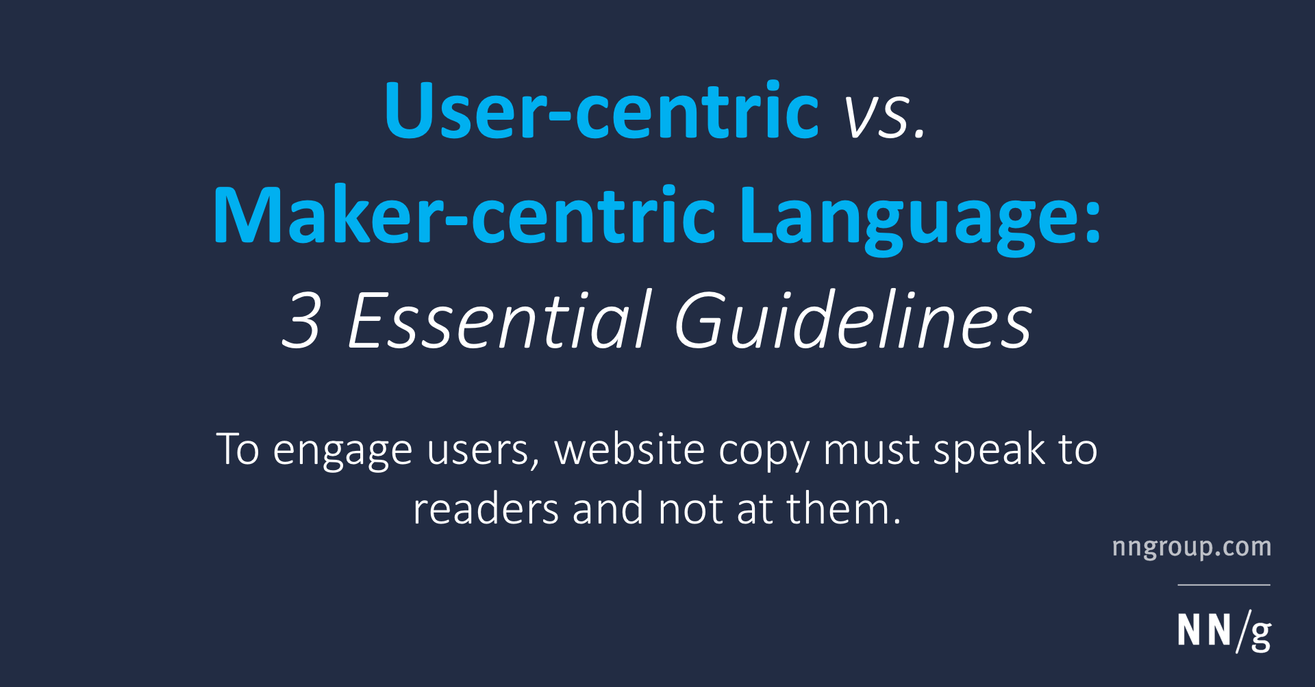 Writing to Attract Readers: User-centric vs. Maker-centric Language Writing to Attract Readers: User-centric vs. Maker-centric Language