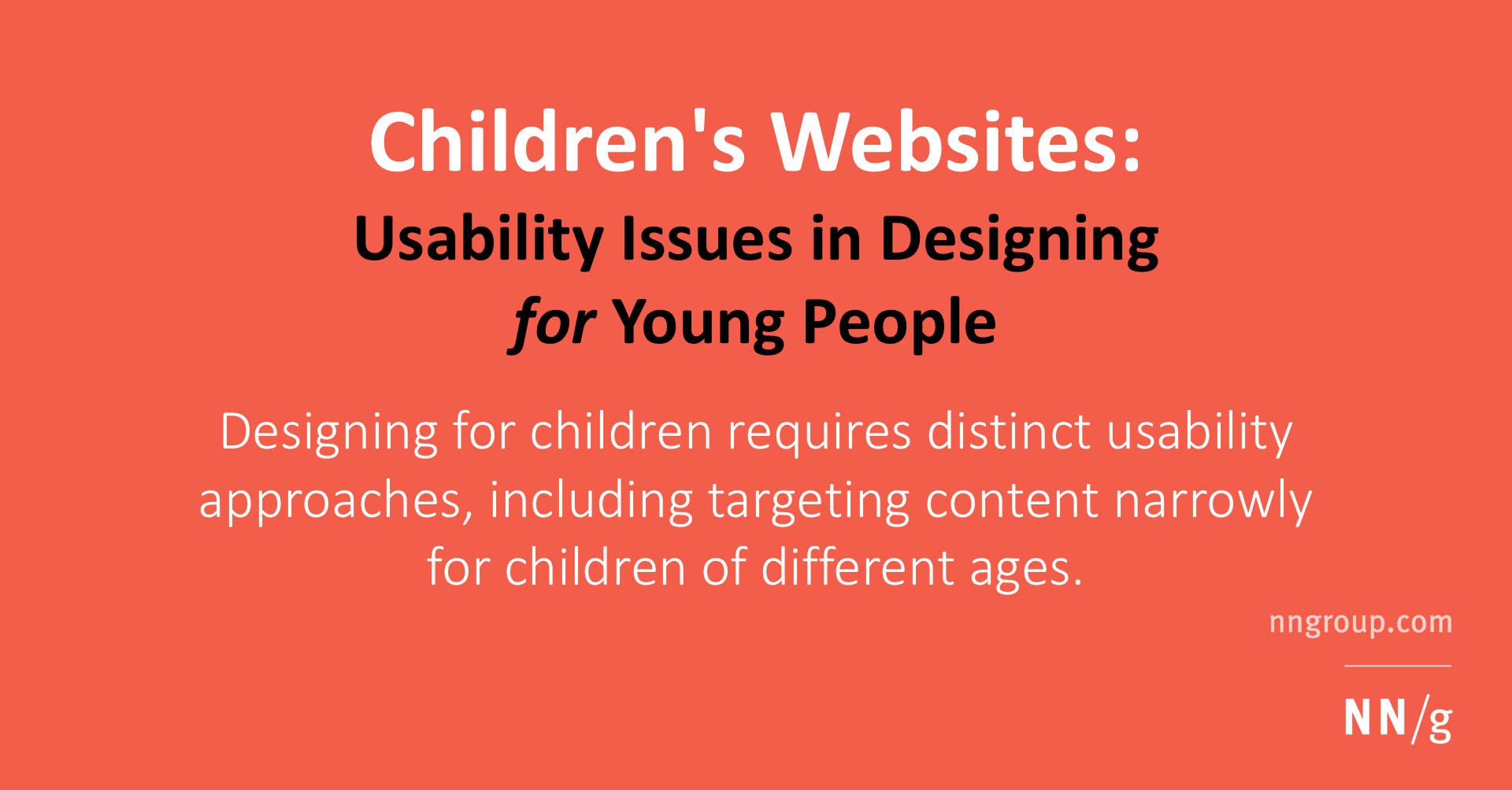 Children's Websites: Usability Issues in Designing for Young People