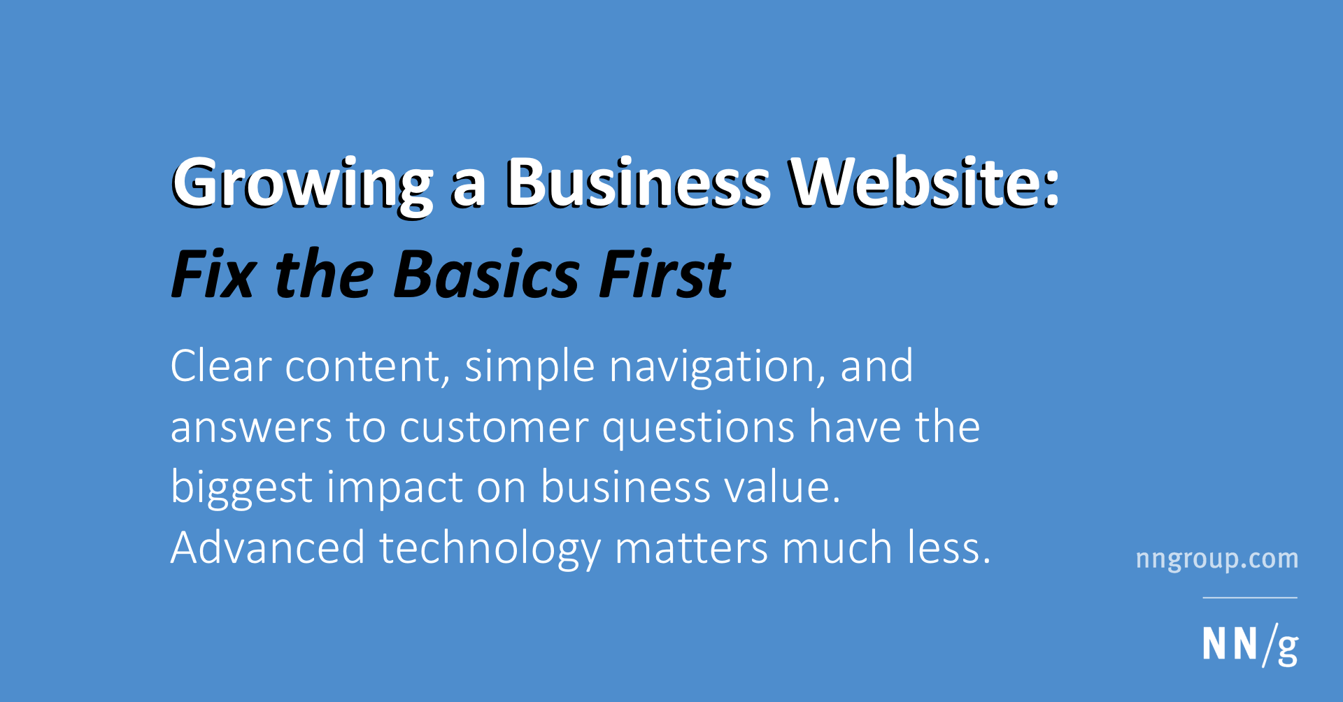 Growing a Business Website: Fix the Basics First