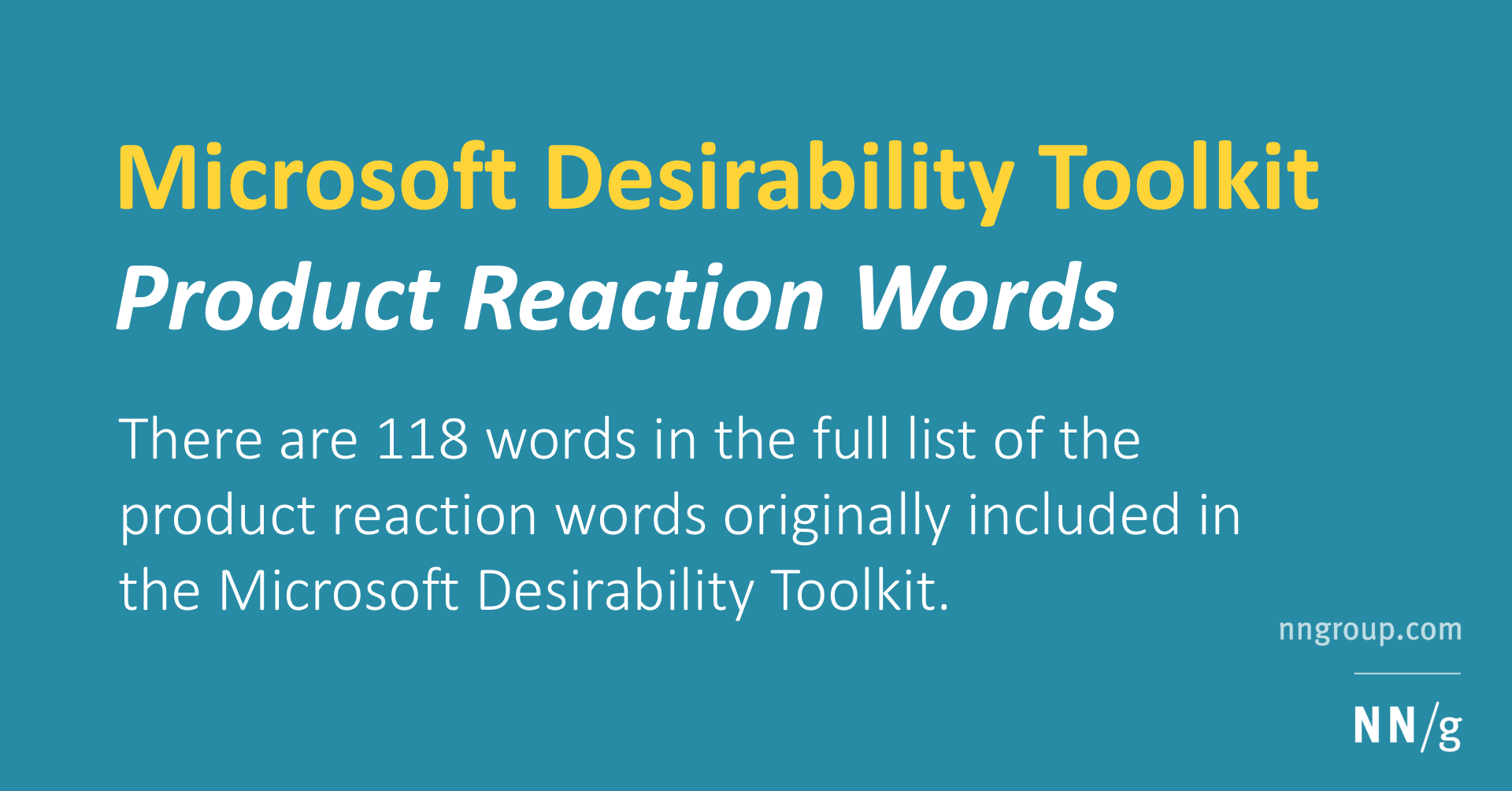 Microsoft Desirability Toolkit Product Reaction Words - NN/G