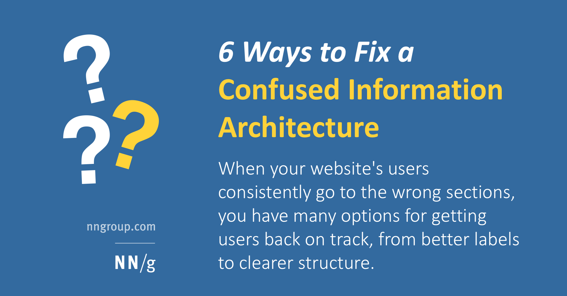 6 Ways to Fix a Confused Information Architecture - NN/G