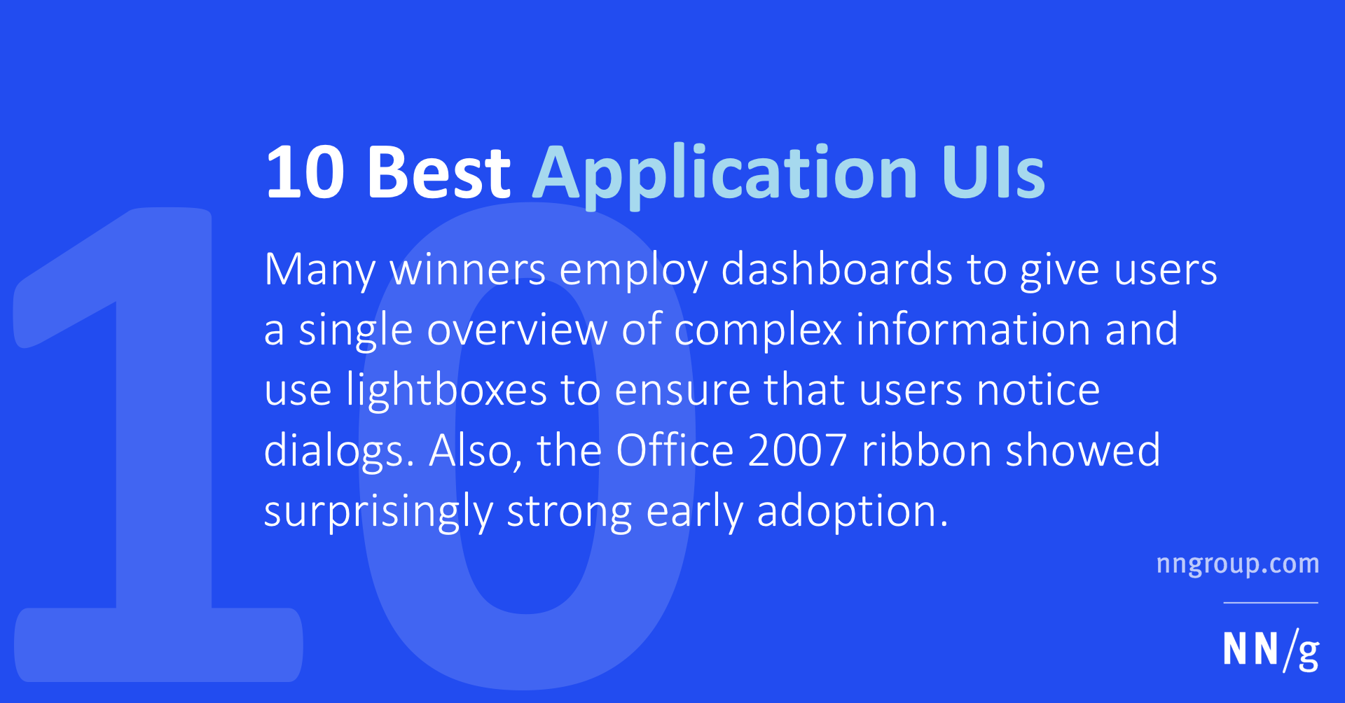 10 Best Application UIs - NN/G