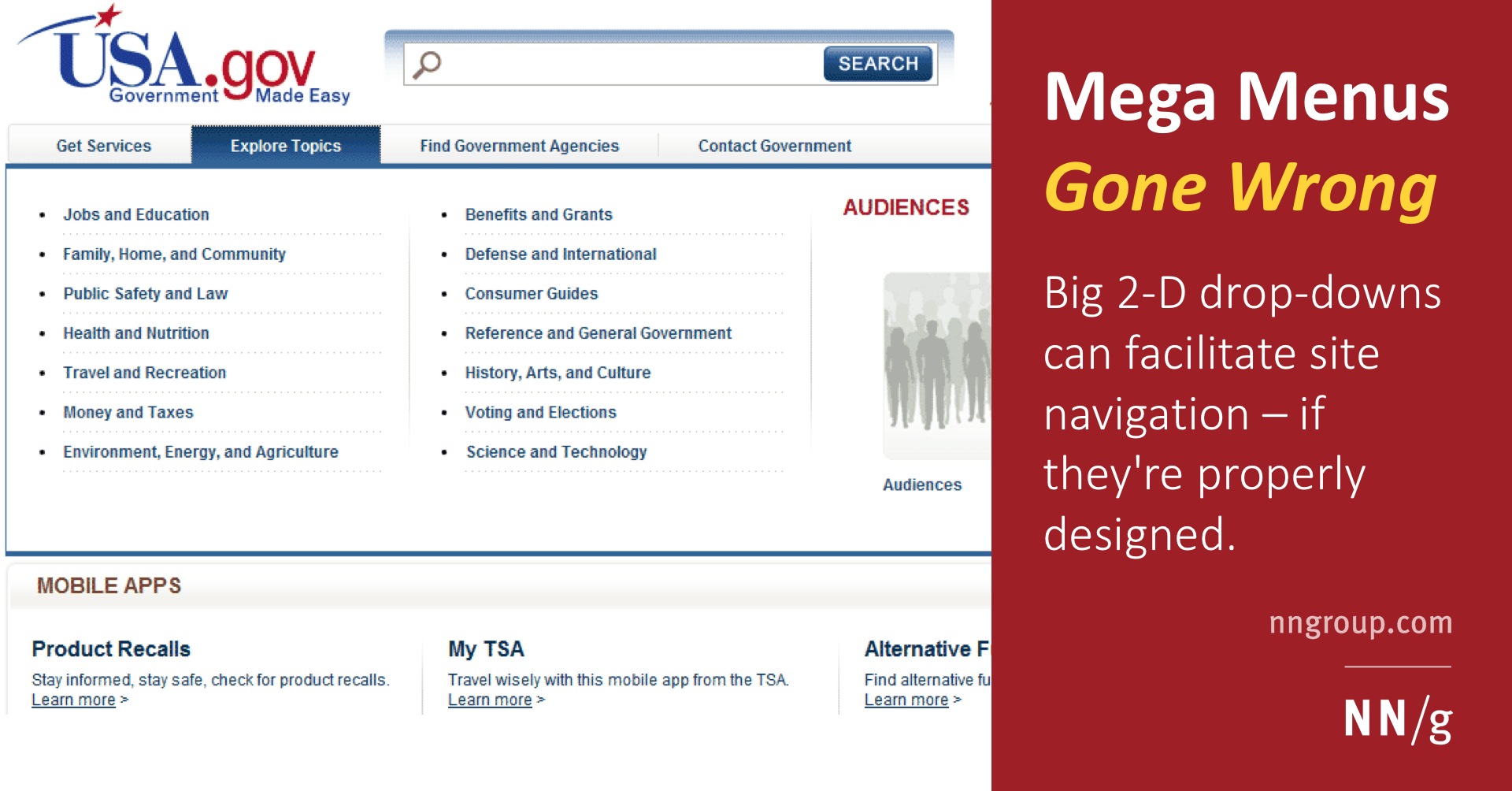 Mega Menus Gone Wrong - NN/G