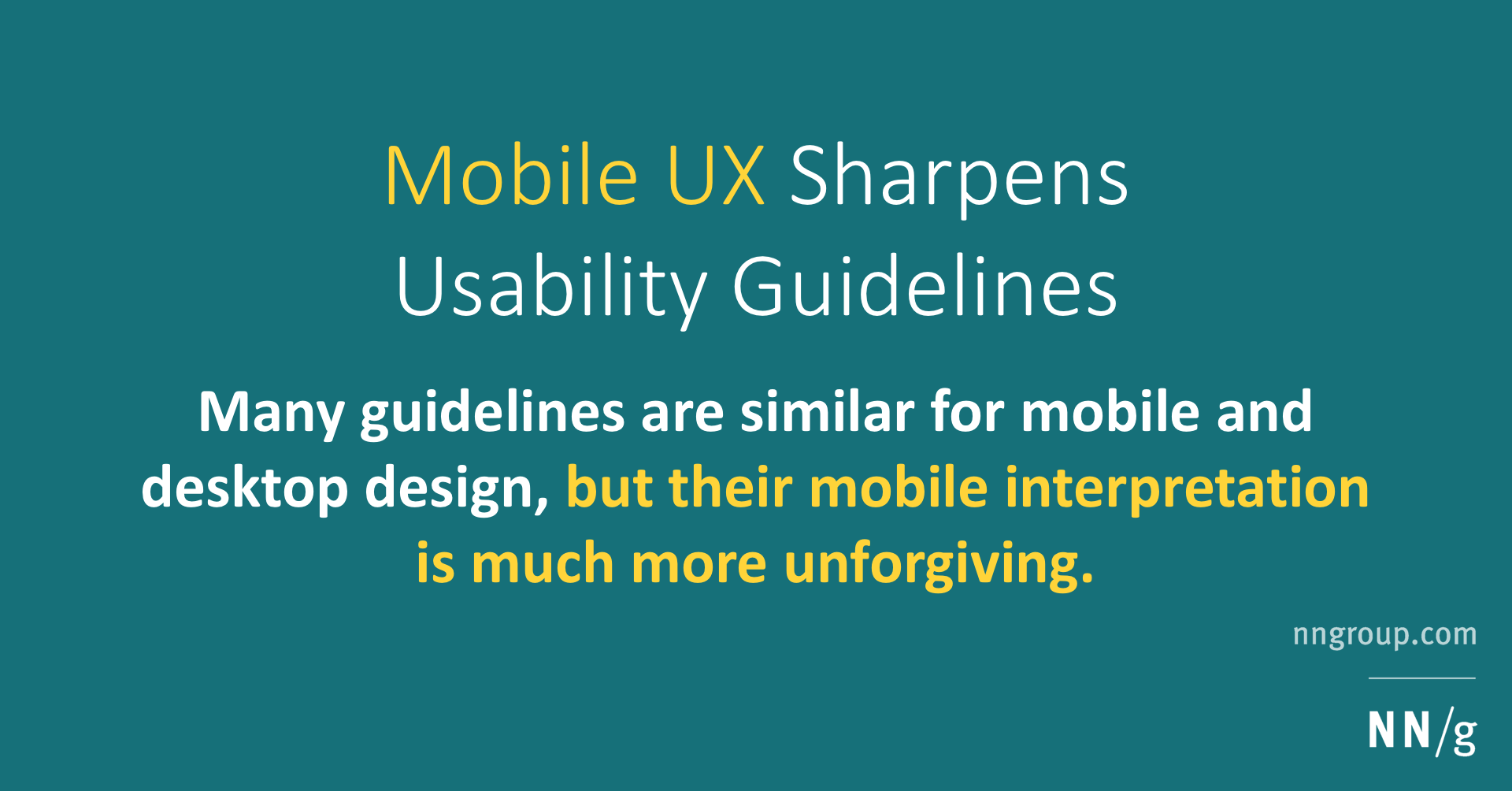 Mobile UX Sharpens Usability Guidelines Mobile UX Sharpens Usability Guidelines