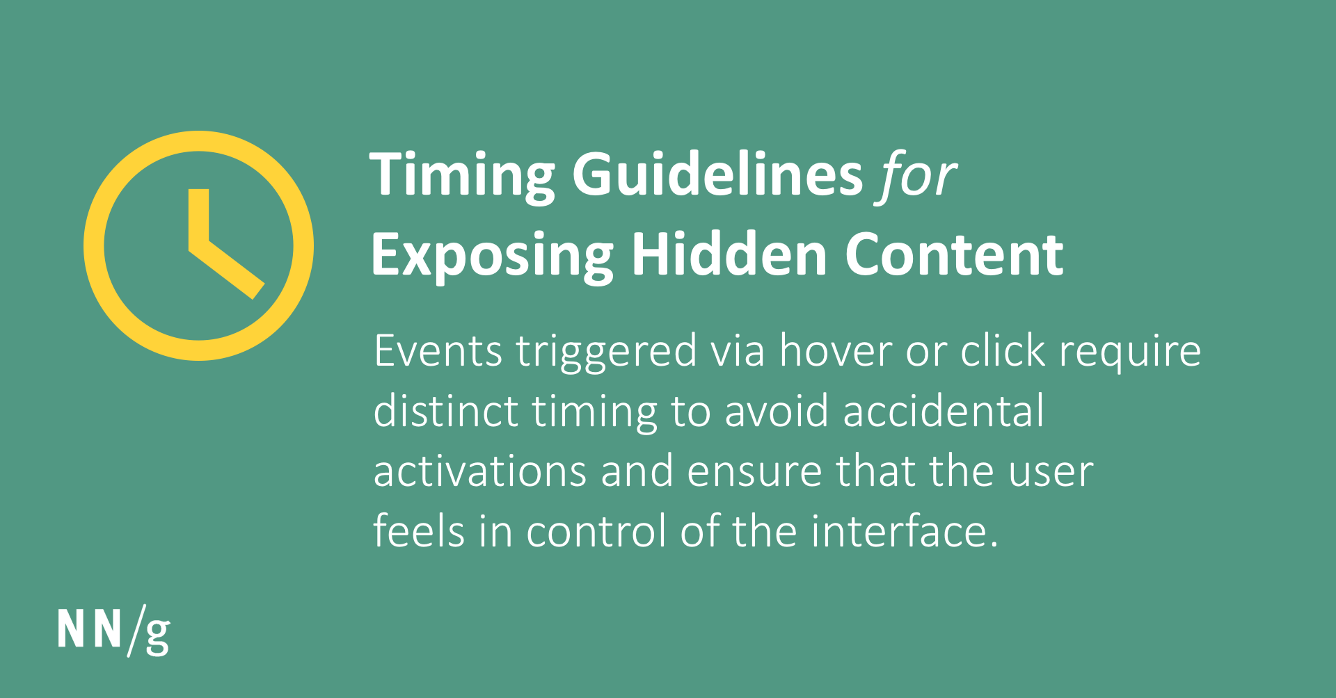 Timing Guidelines for Exposing Hidden Content - NN/G
