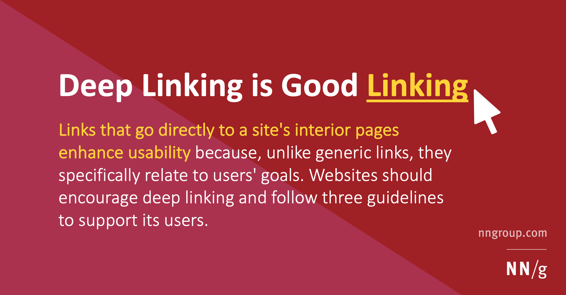 Deep Linking Is Good Linking Nn G
