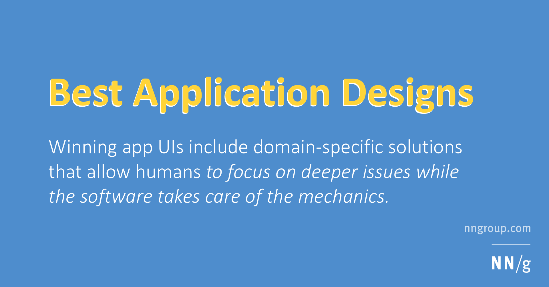 Best Application Designs - NN/G