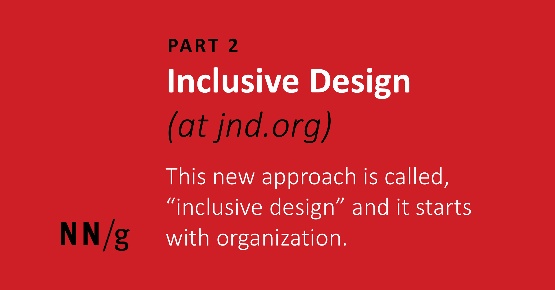 Inclusive Design Part 2