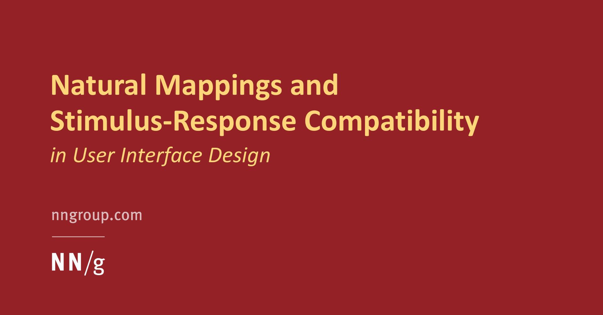 Natural Mappings And Stimulus Response Compatibility In User Interface 