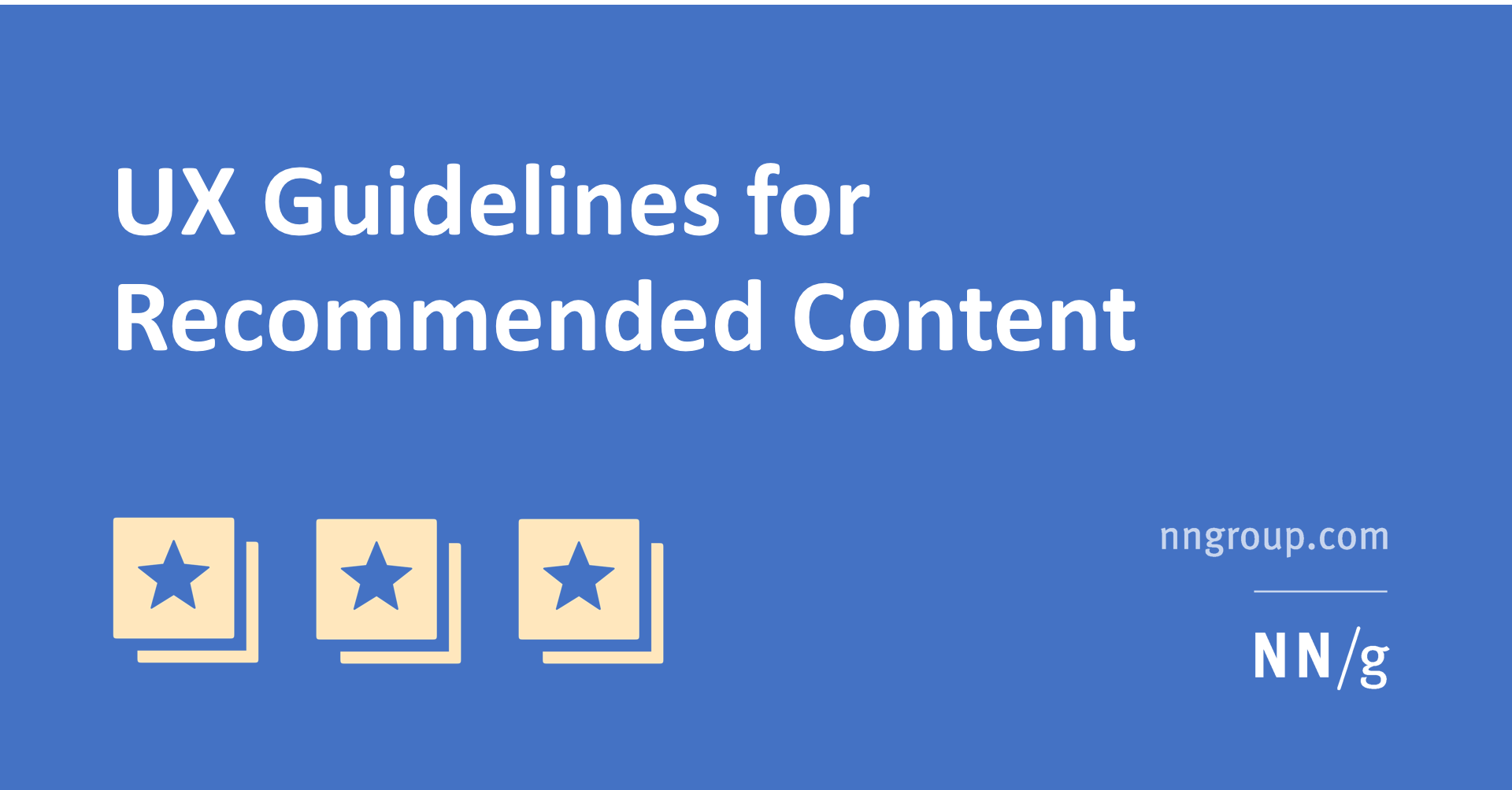UX Guidelines for Recommended Content - NN/G