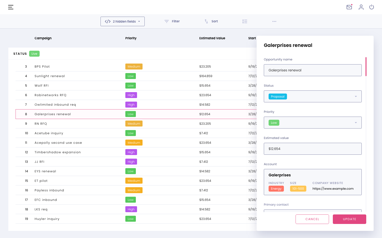 Data Tables Four Major User Tasks