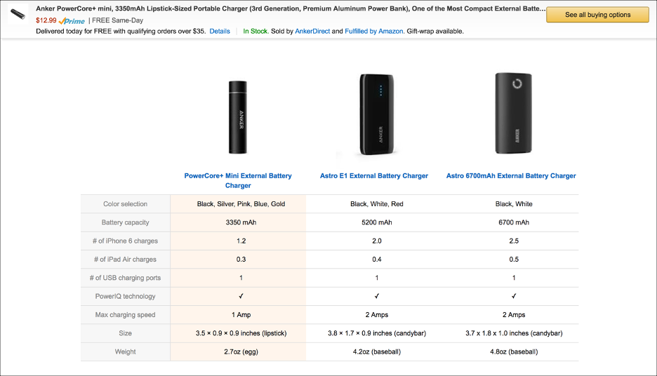 Comparison Tables for Products, Services, and Features - NN/g