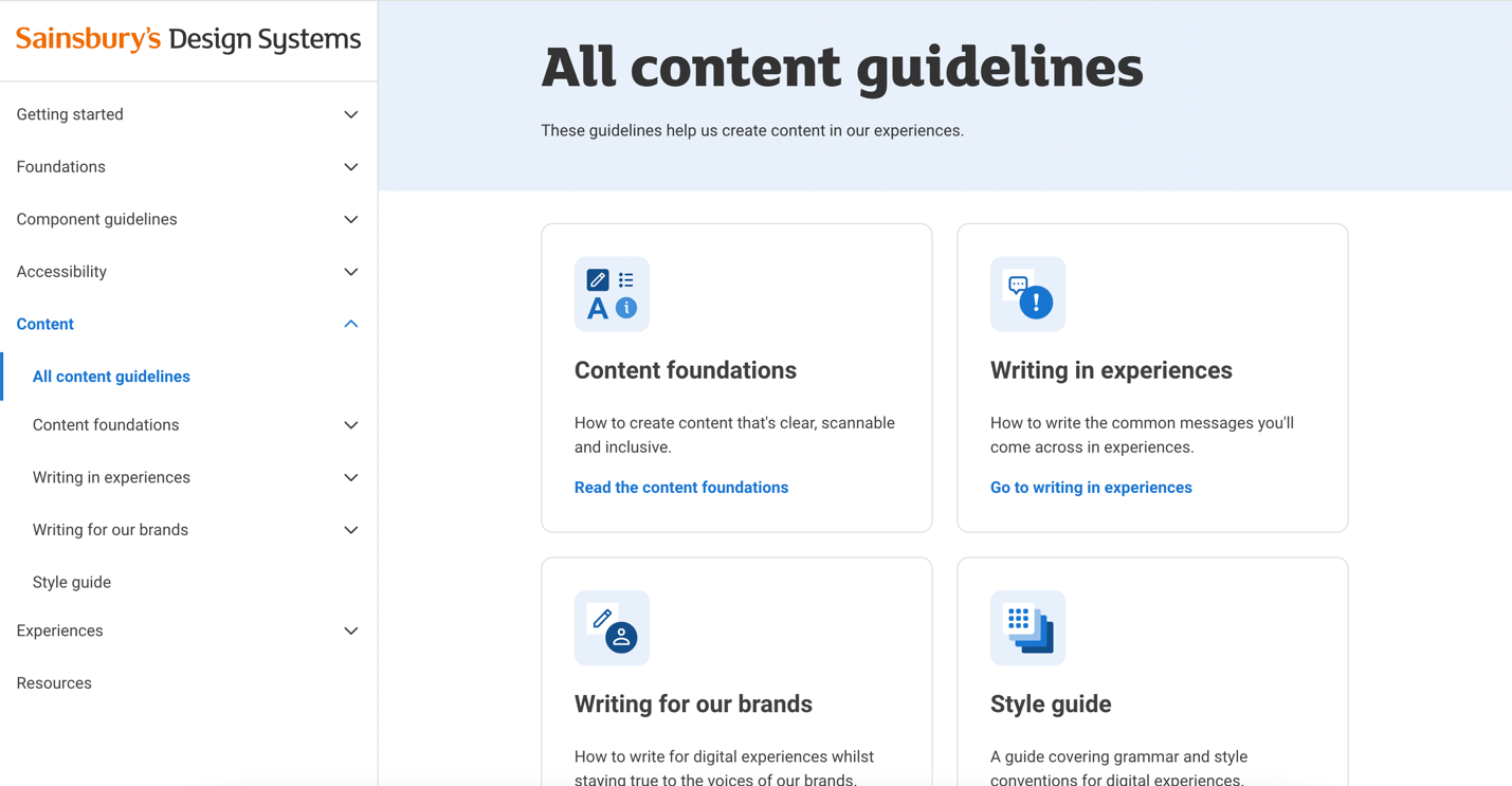 Content Standards in Design Systems