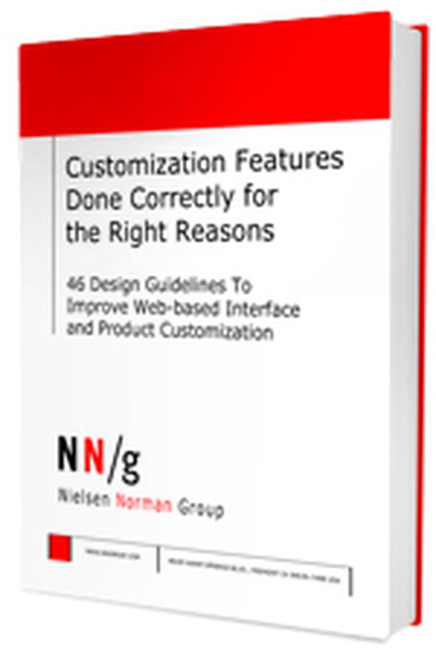 Customization Features | Research Report by Nielsen Norman Group - NN/G