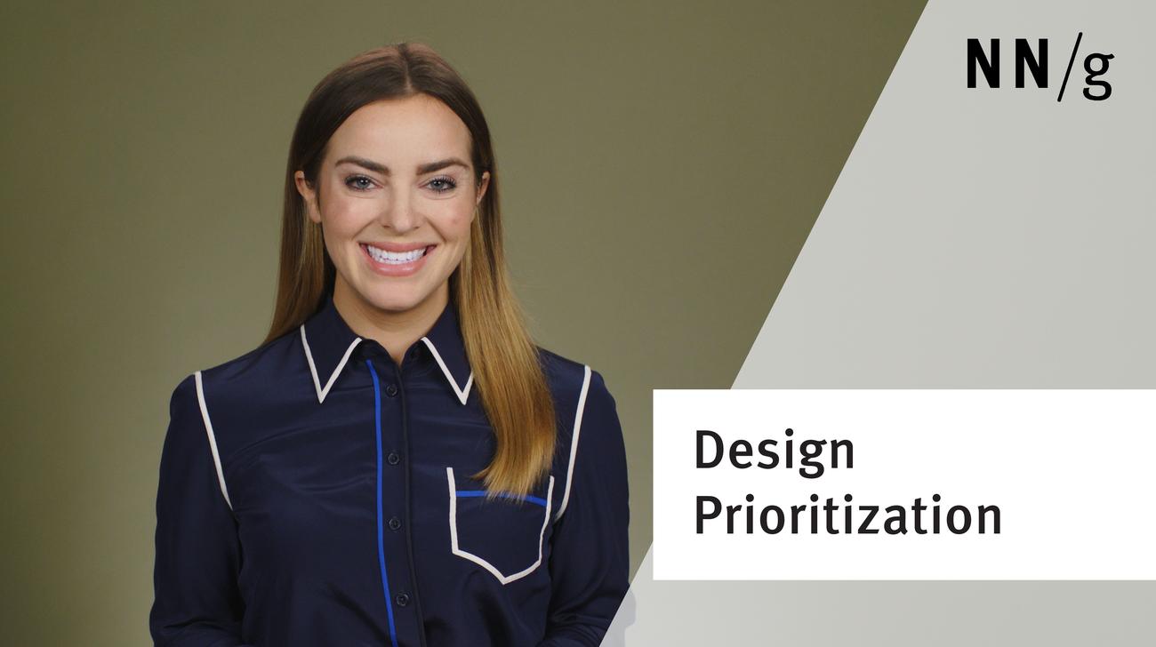 UX Design Prioritization Methods (Video) - NN/g UX Design Prioritization Methods (Video) - NN/g