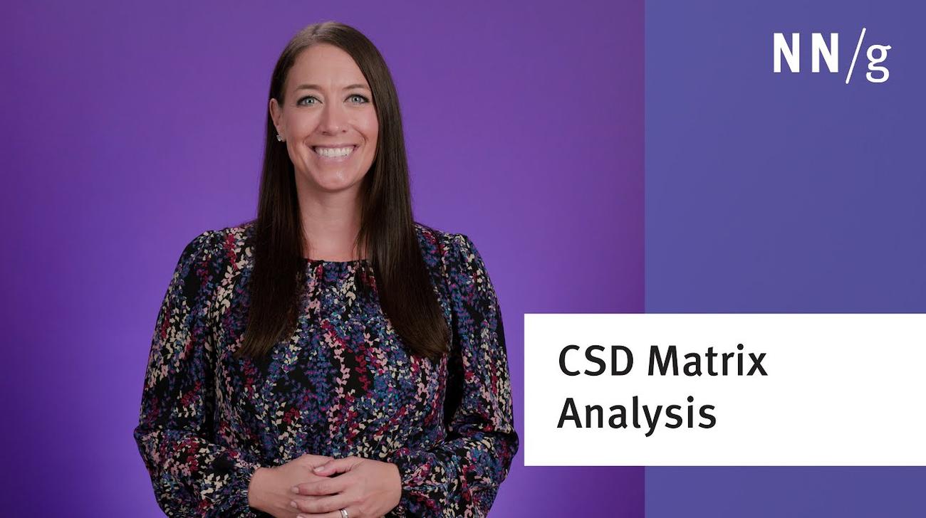 CSD Matrix: Framework and Template for Shared Understanding - NN/g